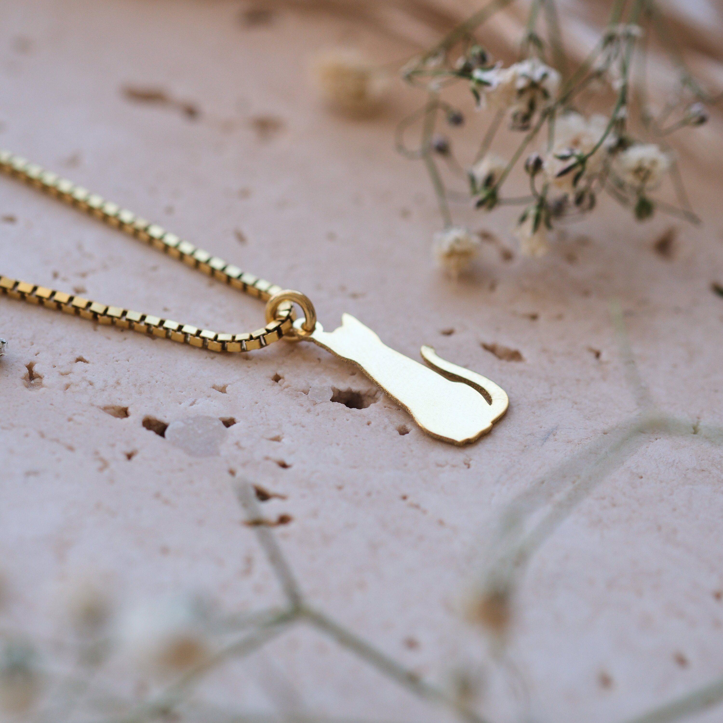 Dainty Cat Necklace Silver Cat Necklace Pet Charm Necklace Pet Memorial ...