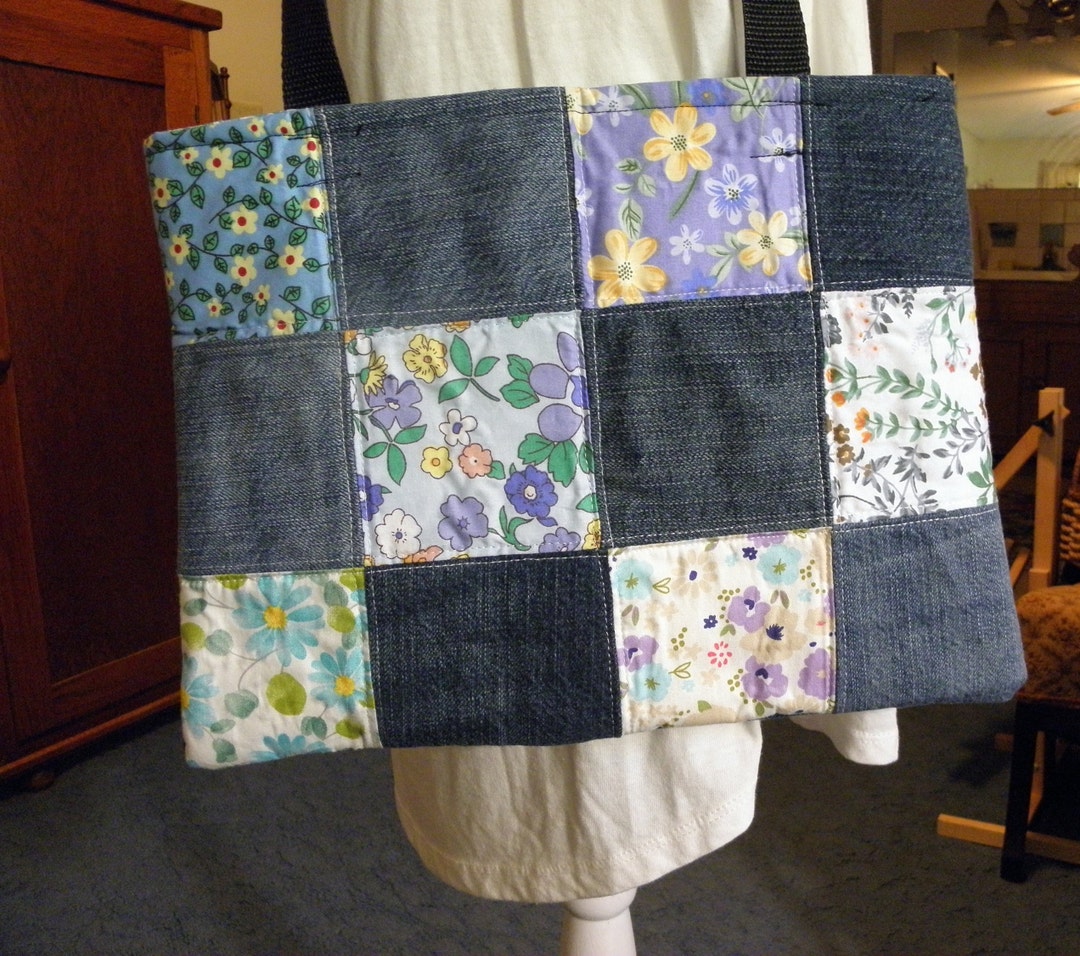 Patchwork Denim Purse - Etsy