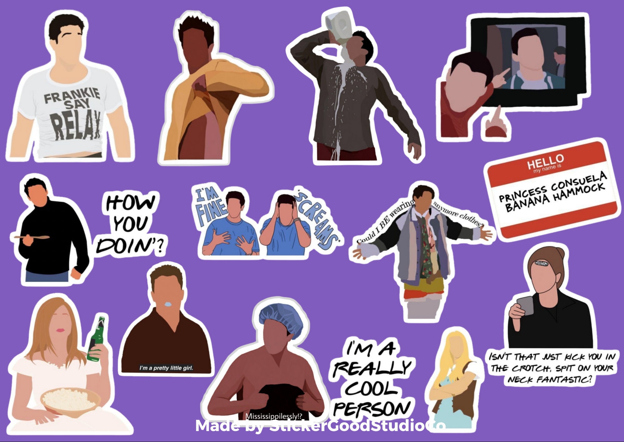 Friends Png STICKER Bundle 250 Digital Sticker Pack for Notebook,ipad ...