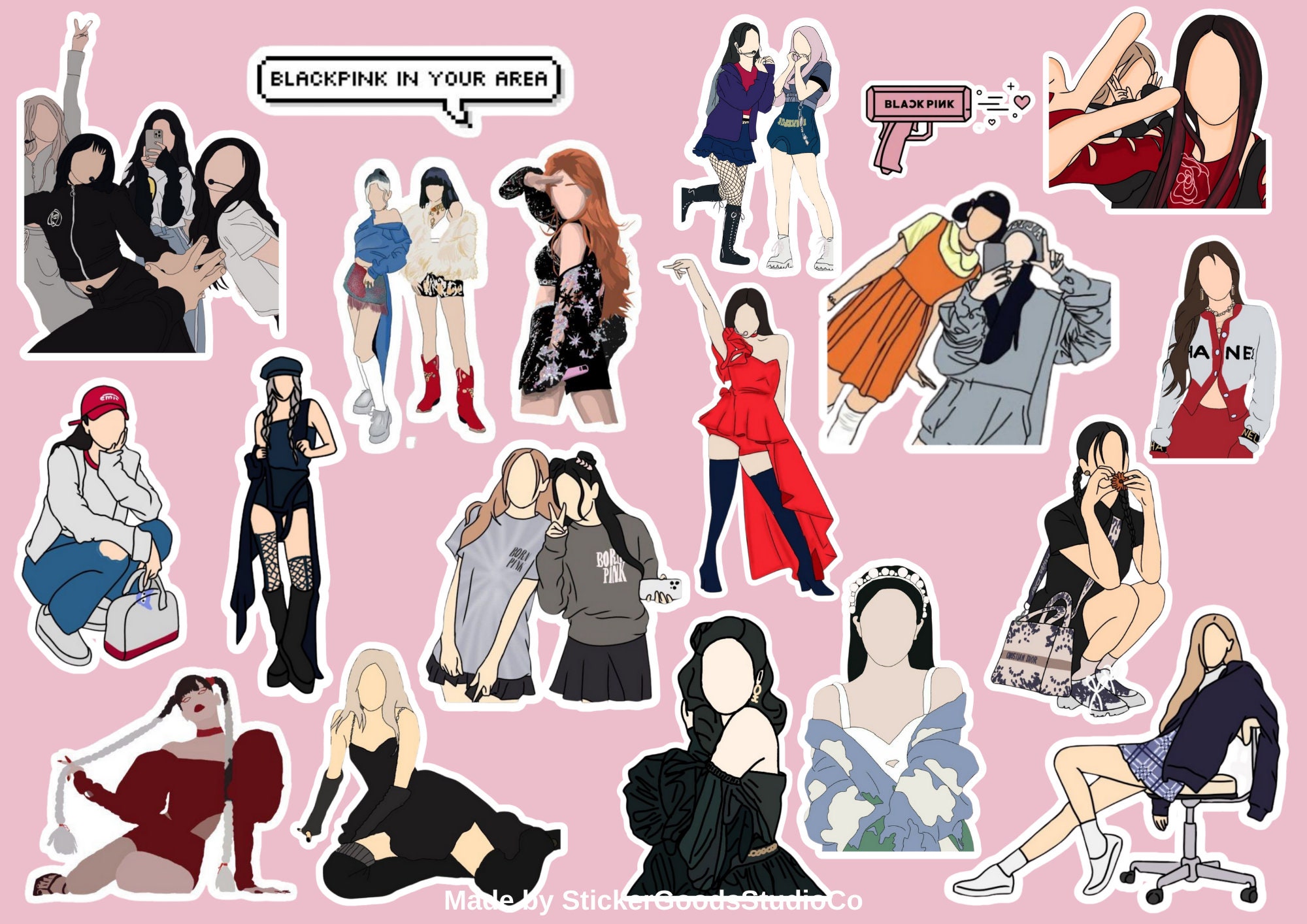 BLACKPINK 500 Png STICKER Bundle500 Digital Sticker Packfor Notebook ...