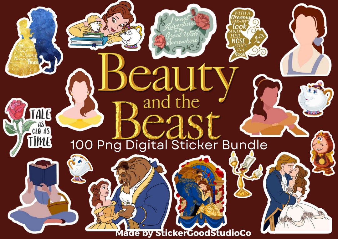 Beauty and the Beast Png Sticker Bundle 100 Digital Sticker Pack for ...