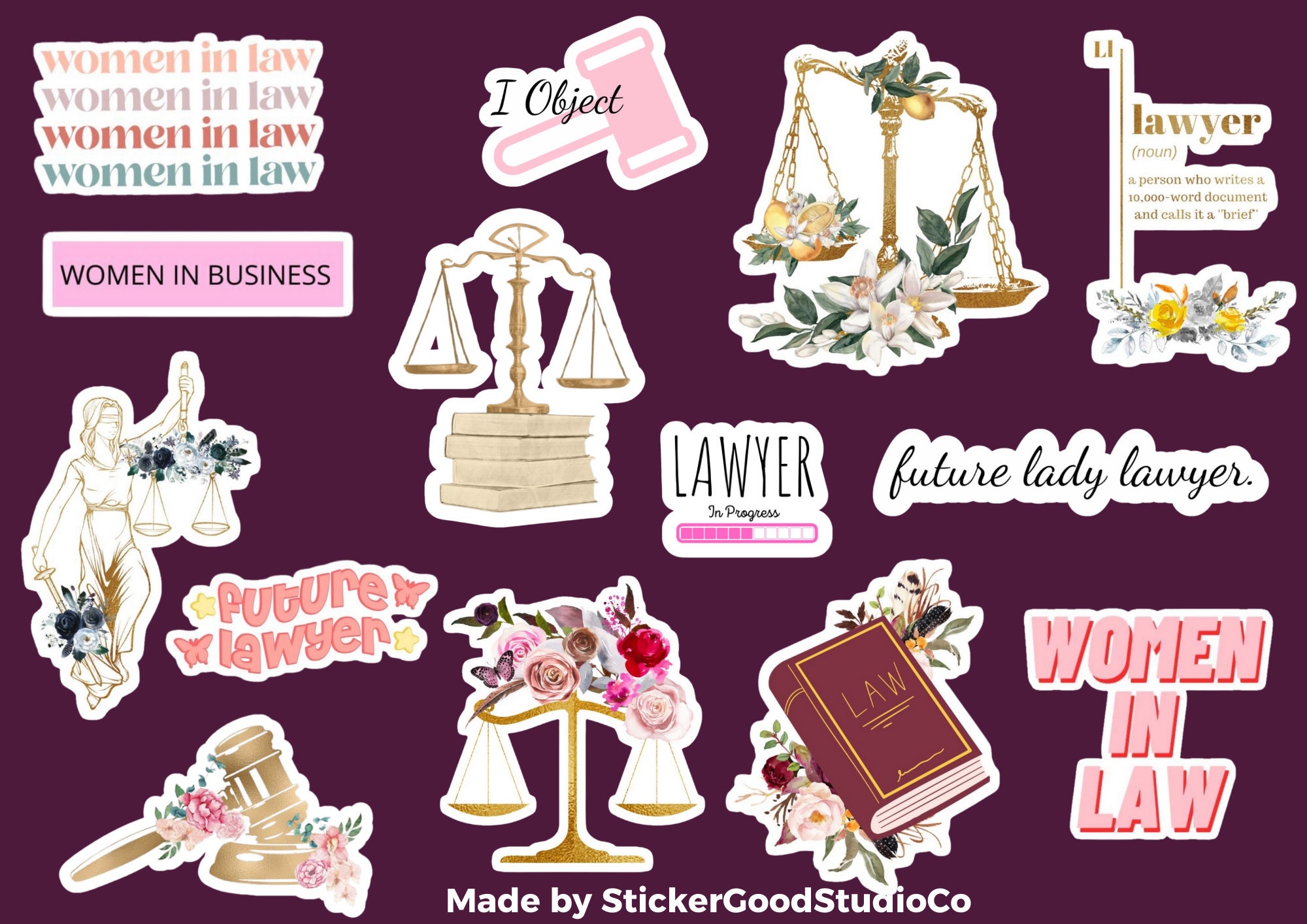 Lawyer PNG Sticker Bundle 100 Digital Sticker Pack for Notebook,ipad ...
