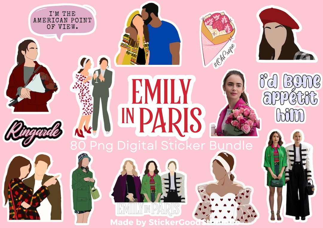 EMİLY İN PARIS Sticker Bundle 80 Digital Sticker Pack for Notebook,ipad ...