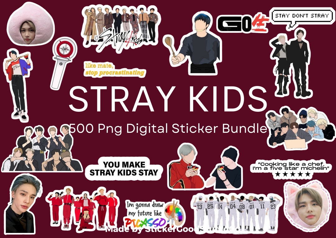 Stray Kids Png STICKER Bundle 500 Digital Sticker Pack For Notebook ...