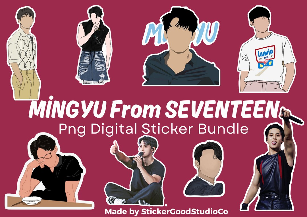 MINGYU of SEVENTEEN Png STICKER Bundledigital Sticker Packipadwonwoo ...