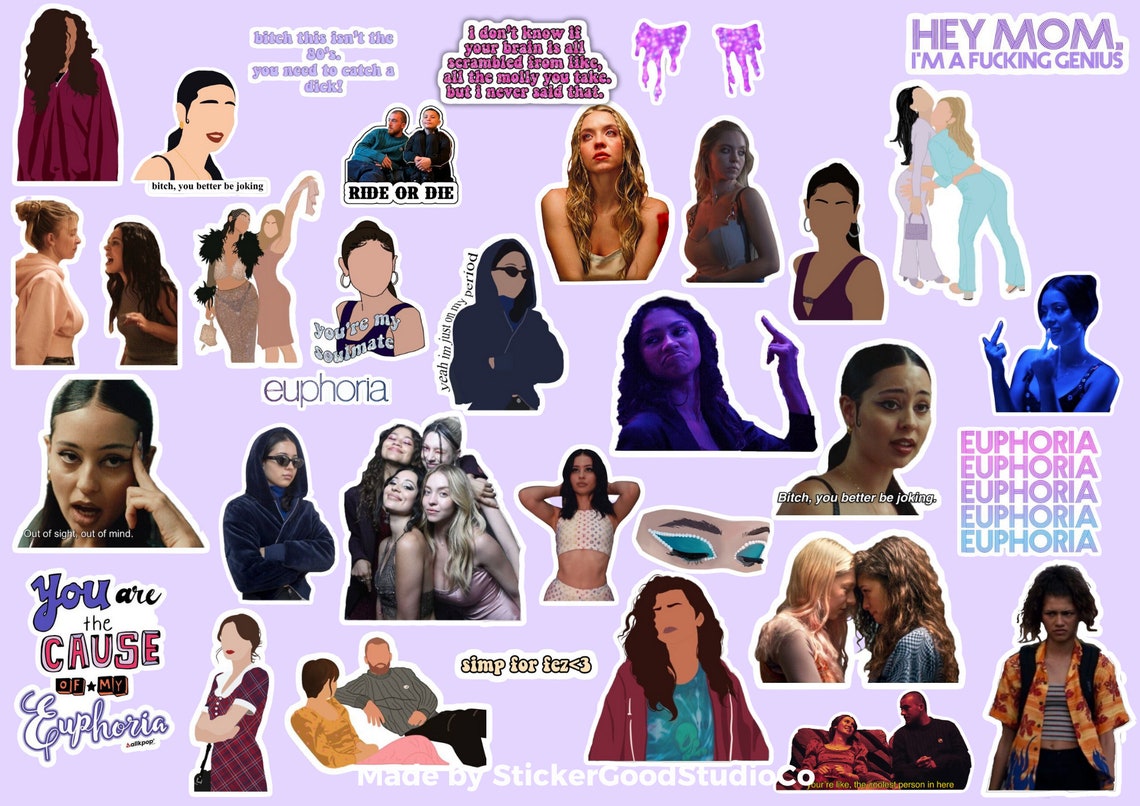 EUPHORIA PNG STICKER Bundle 80 Dıgıtal Sticker Pack for Notebook,ipad ...