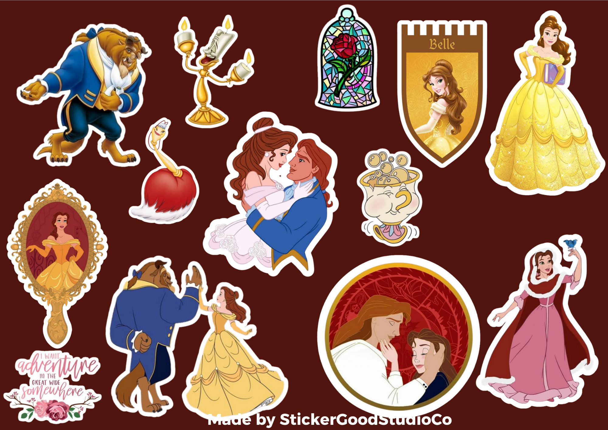 Beauty and the Beast Png Sticker Bundle 100 Digital Sticker Pack for ...