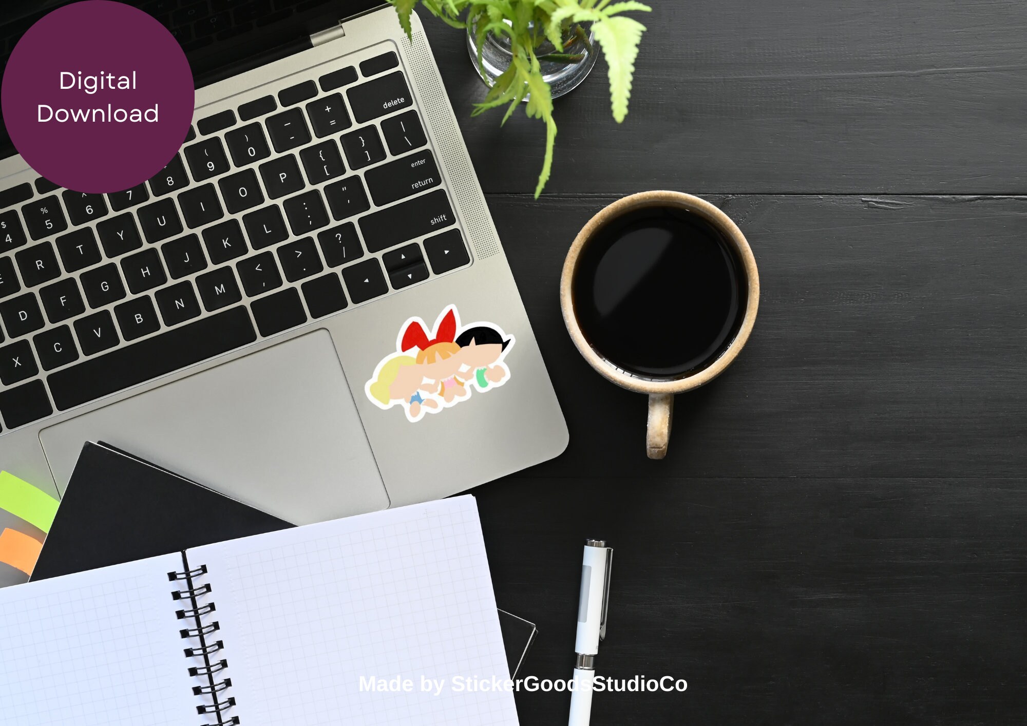 POWERPUFF GİRLS STICKER Bundle 100 Dıgıtal Sticker Pack Sugar , Spice ...