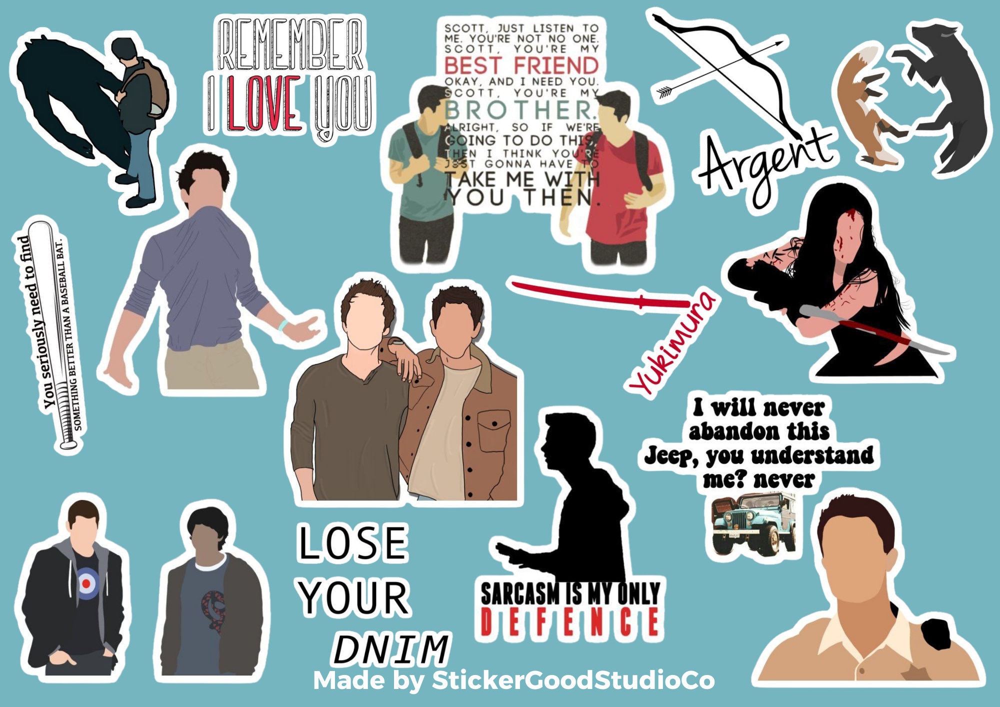 TEEN WOLF STICKER Bundle 200 Digital Sticker Pack for Notebook,ipad ...