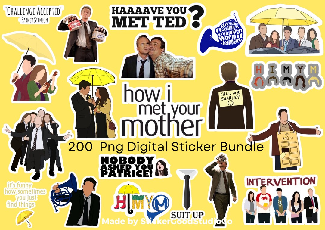 HOW I MET Your Mother Png STICKER Bundle 200 Dıgıtal Sticker Pack for ...
