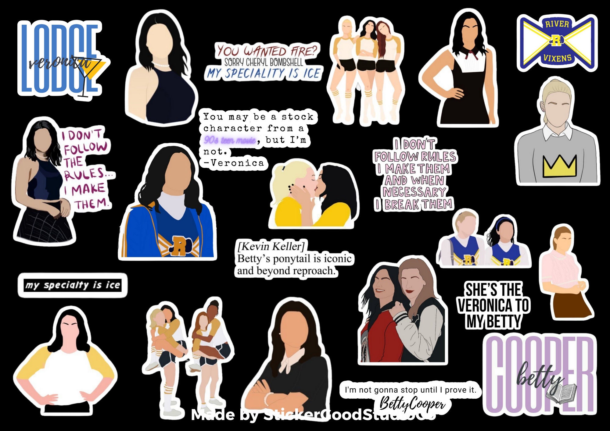 Riverdale PNG STICKER Bundle 100 Digital Sticker Pack for Notebook,ipad ...