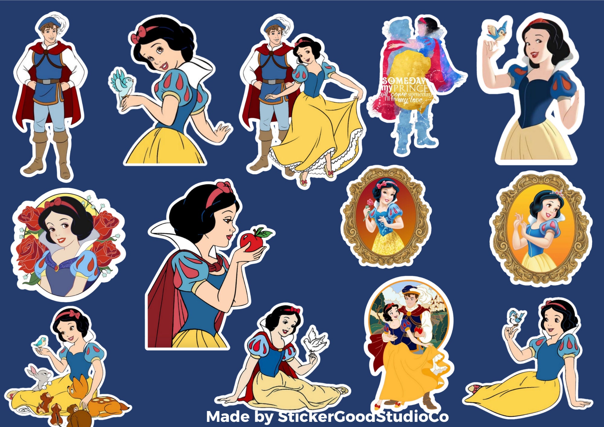 Snow White Png Sticker Bundle 100 Digital Sticker Pack for Notebook ...