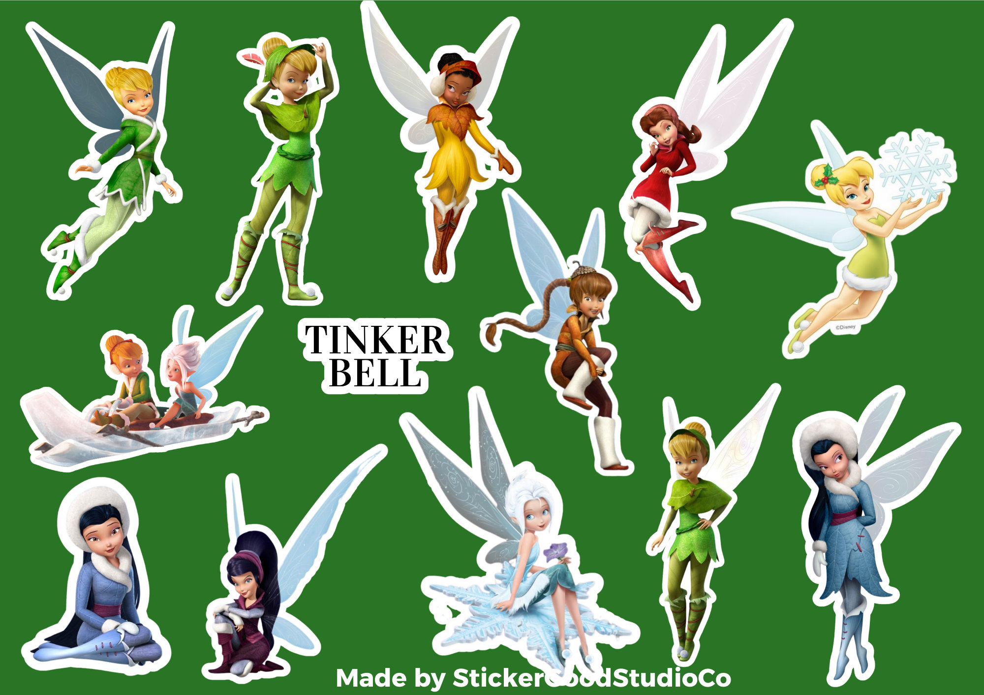 Tinkerbell Png Sticker Bundle 100 Digital Sticker Pack for Notebook ...
