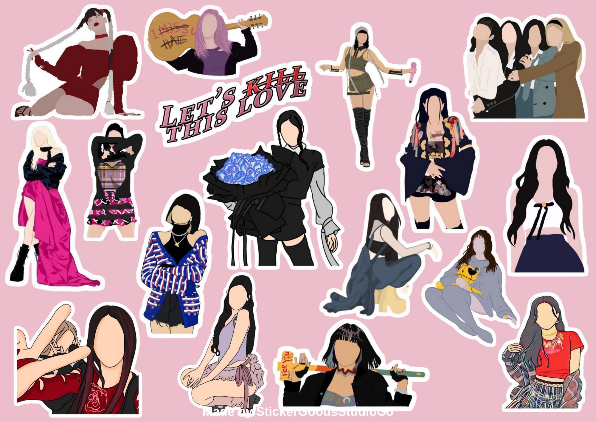 BLACKPINK 500 Png STICKER Bundle500 Digital Sticker Packfor Notebook ...