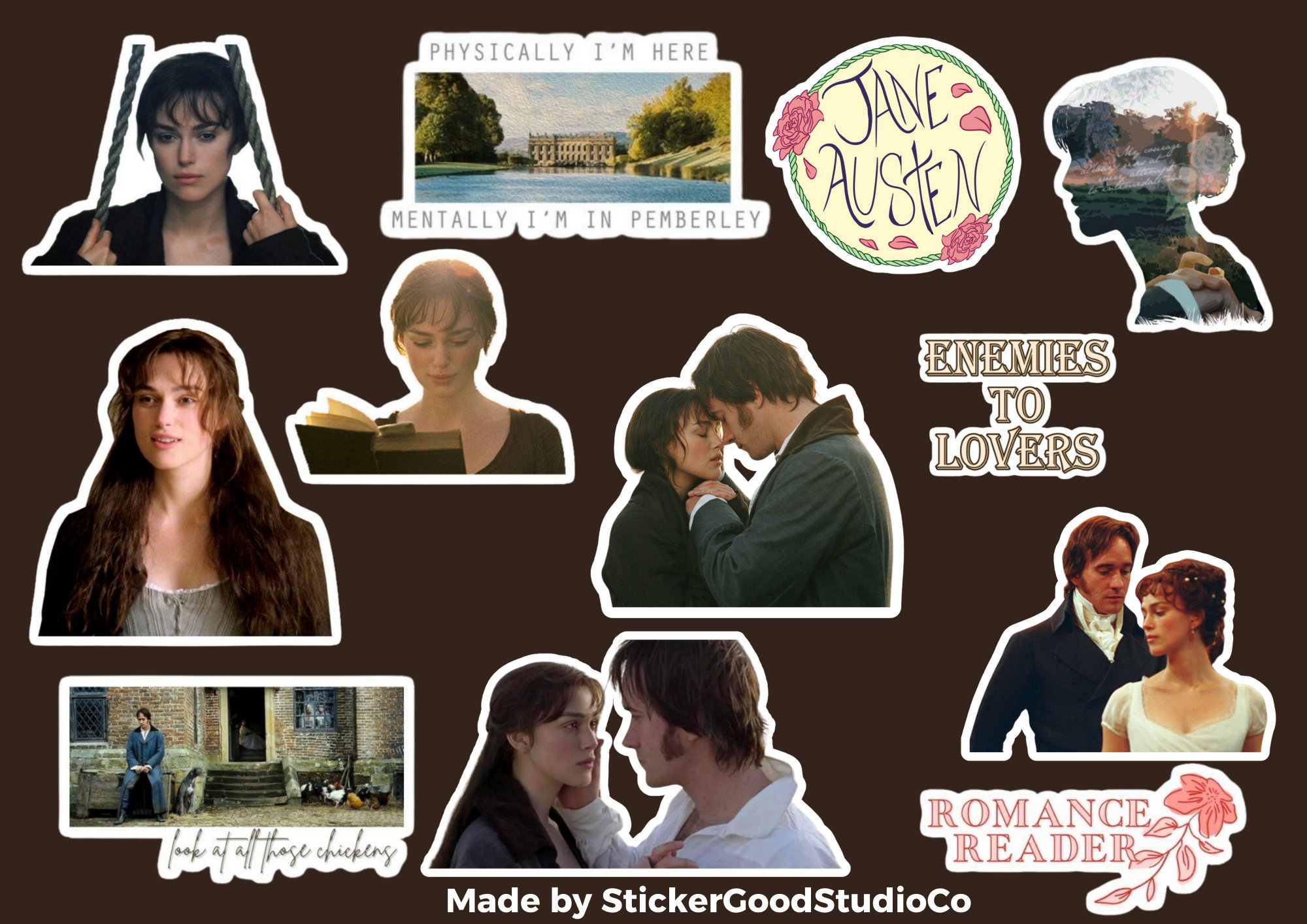 Pride and Prejudice Png STICKER Bundle Digital Sticker Pack Notebook ...