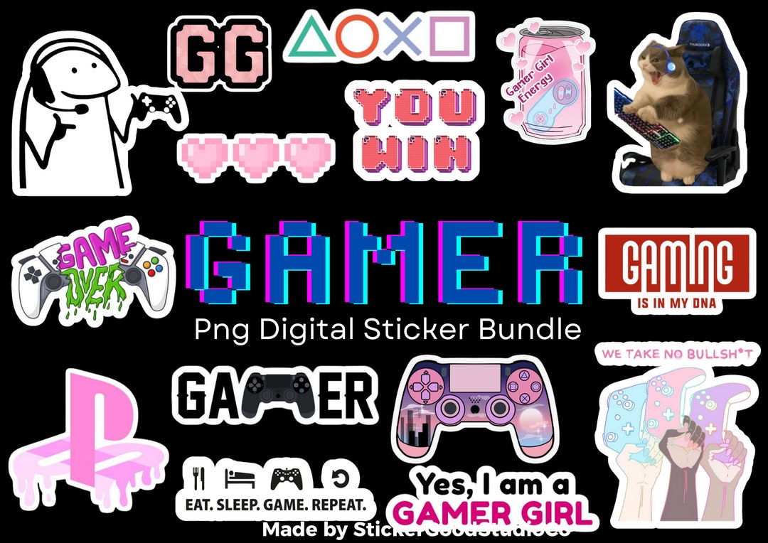 Gamer Stickers Png Bundle100 Digital Sticker Packfor Notebook,ipad ...