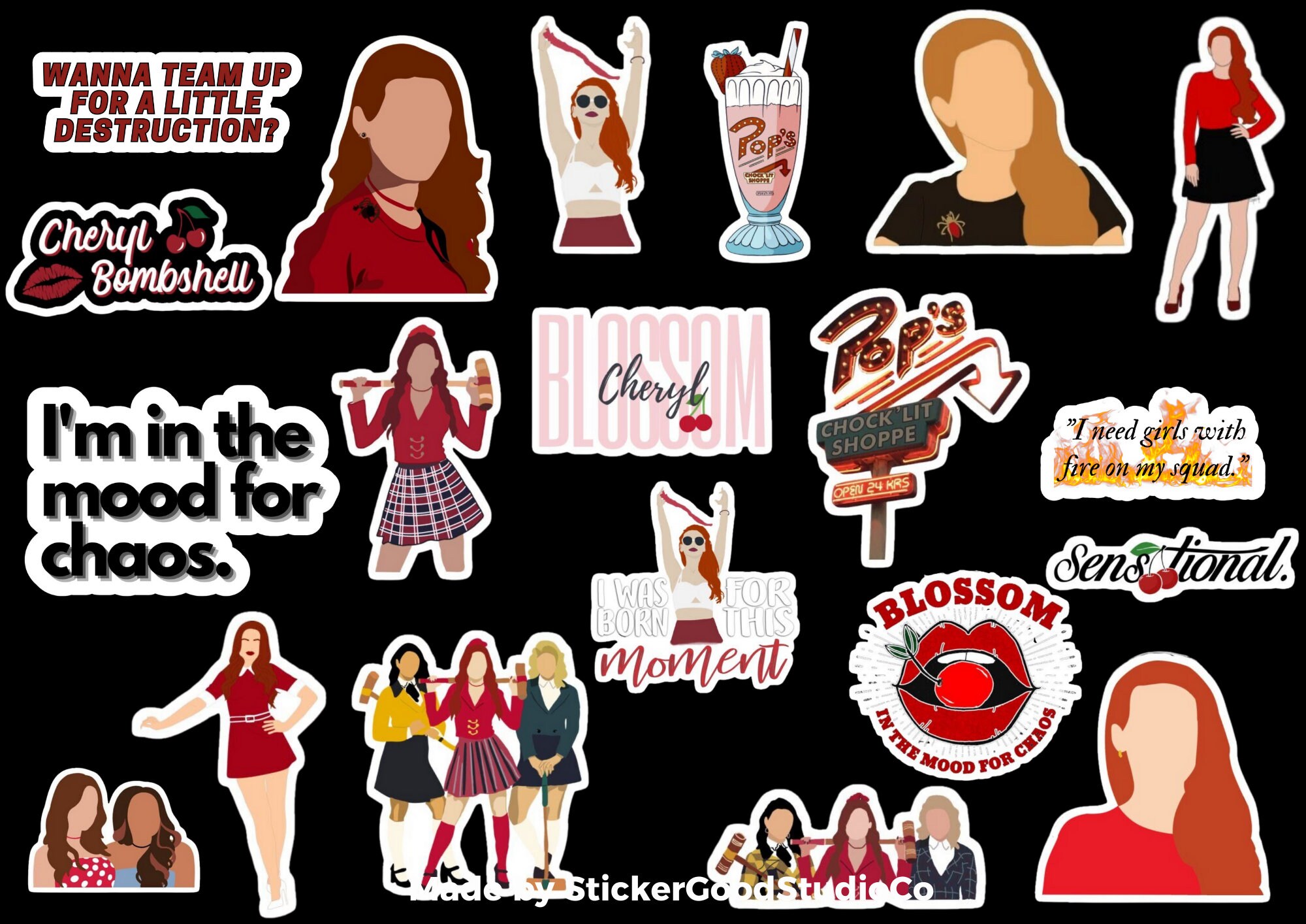 Riverdale PNG STICKER Bundle 100 Digital Sticker Pack for Notebook,ipad ...