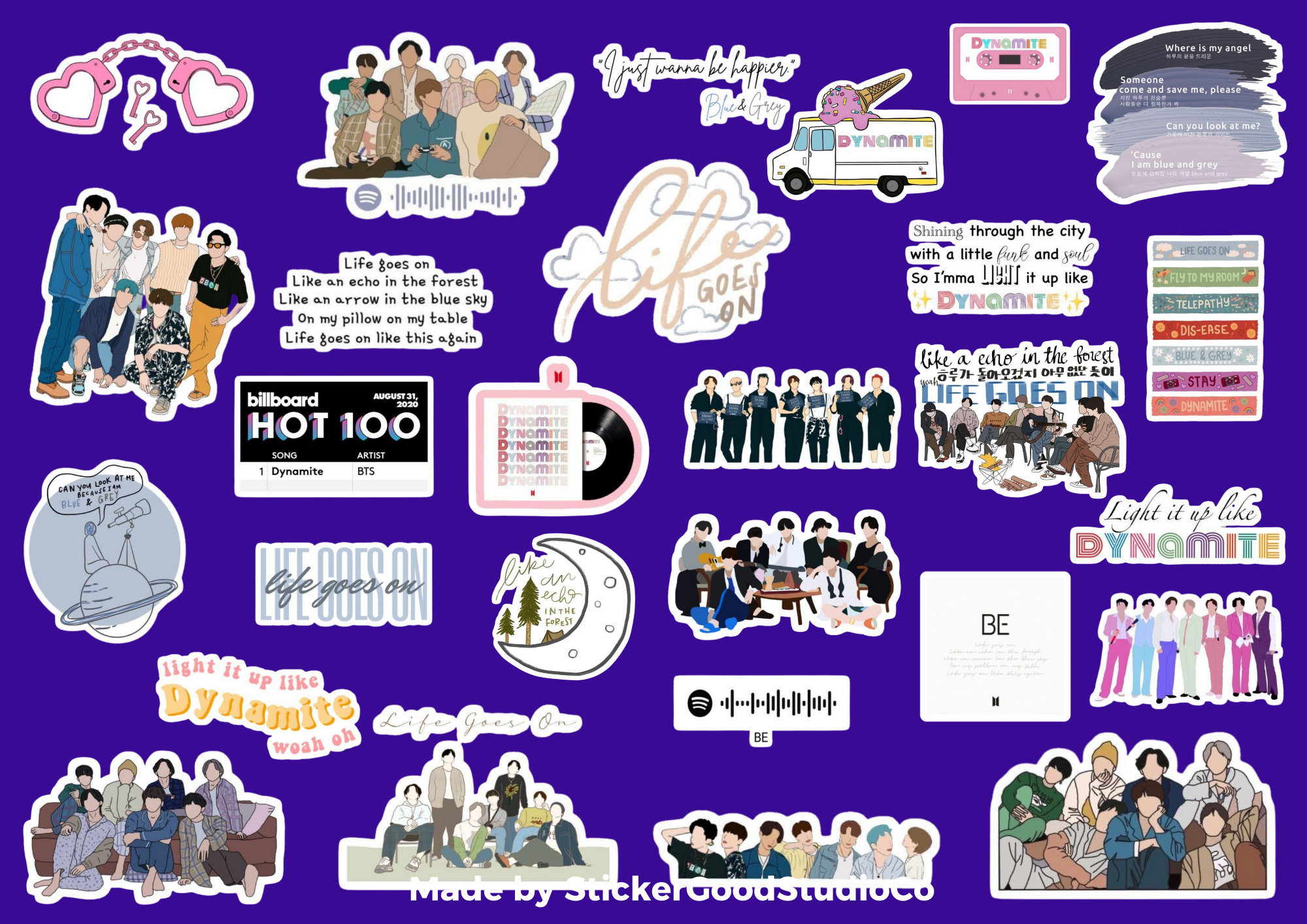 BTS Png STICKER Bundle 500 Dıgıtal Sticker Pack for Notebook,ipad ...