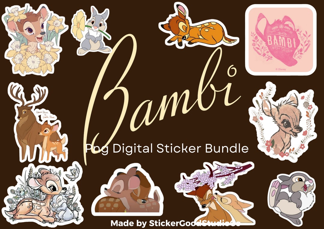 Bambi Png STICKER Bundle 100 Digital Sticker Packfor Notebook,ipad ...