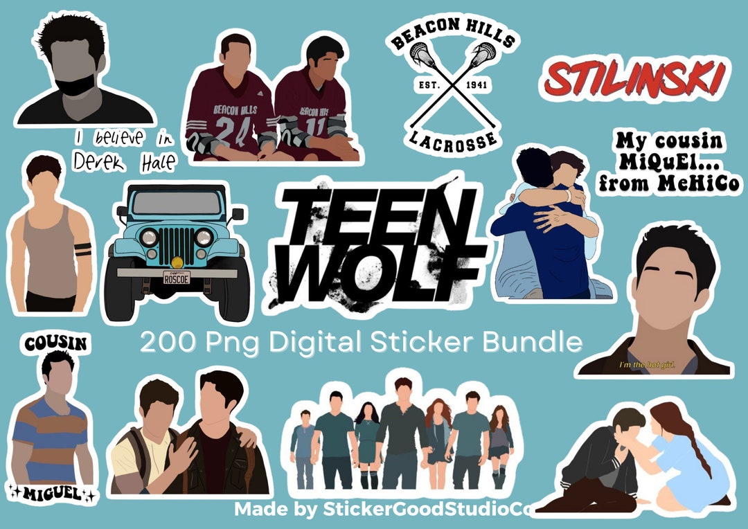 TEEN WOLF STICKER Bundle 200 Digital Sticker Pack for Notebook,ipad ...