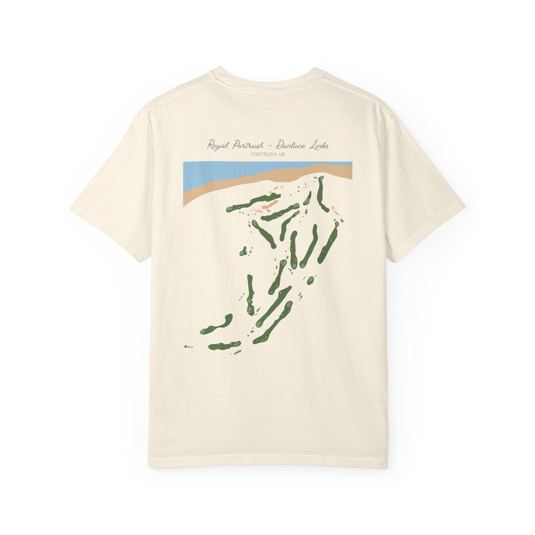 Dunluce Links | Royal Portrush Golf Course Map Shirt - Etsy