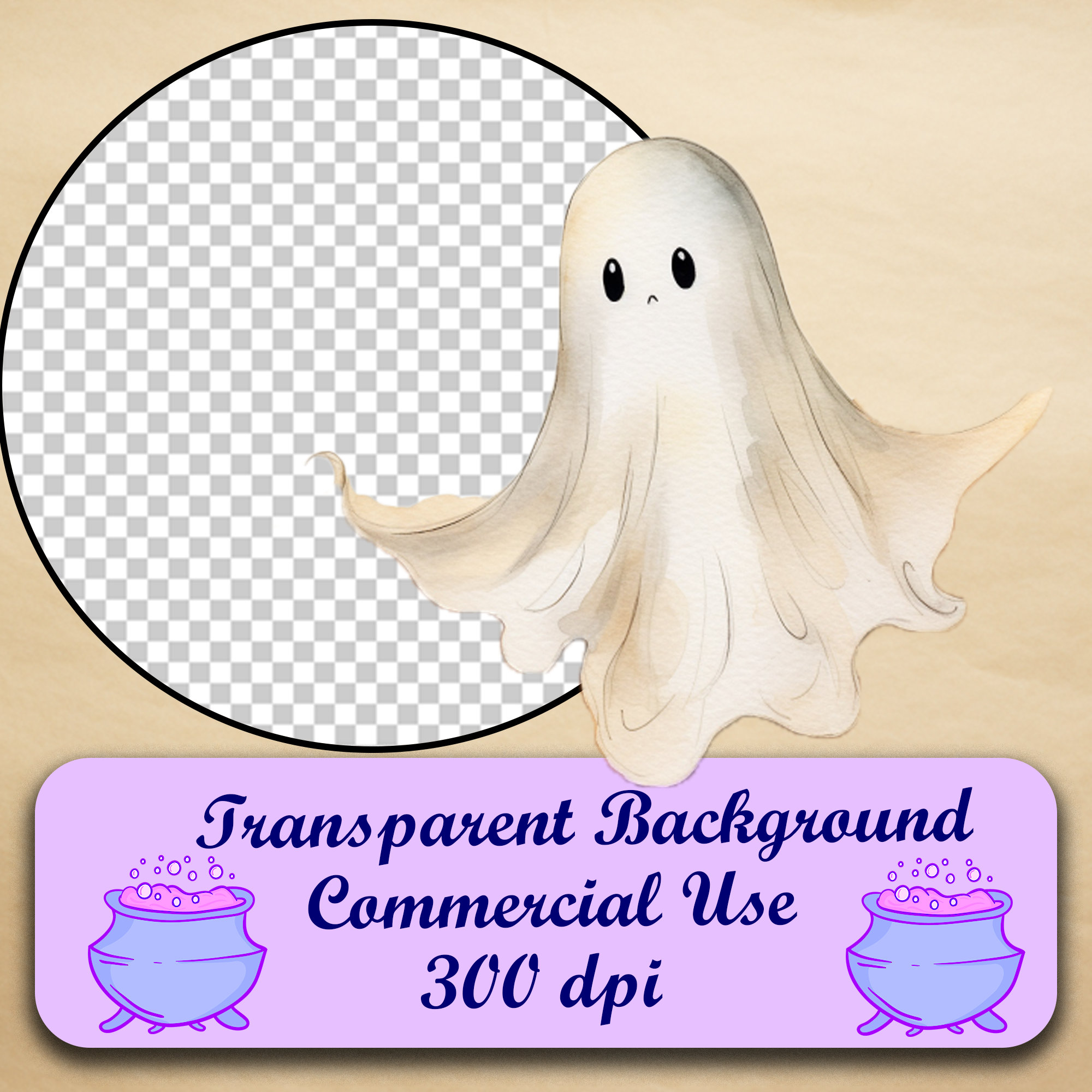 10 Halloween Ghost PNG Files, Transparent Background, Instant Use ...