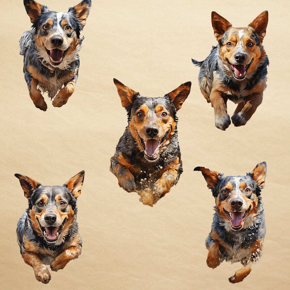Australian Cattle Dog PNG, Blue Heeler PNG, 25 Watercolor Dog Clipart ...