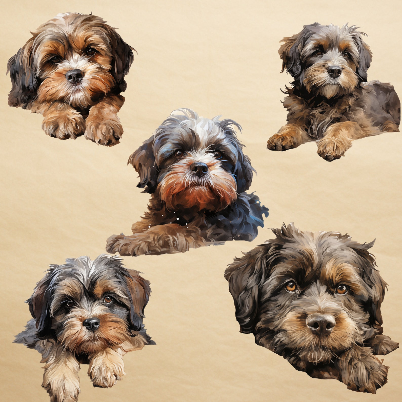 Shih Tzu Dog PNG, Shih Tzu Puppies PNG, 25 Watercolor Dog Clipart - Etsy