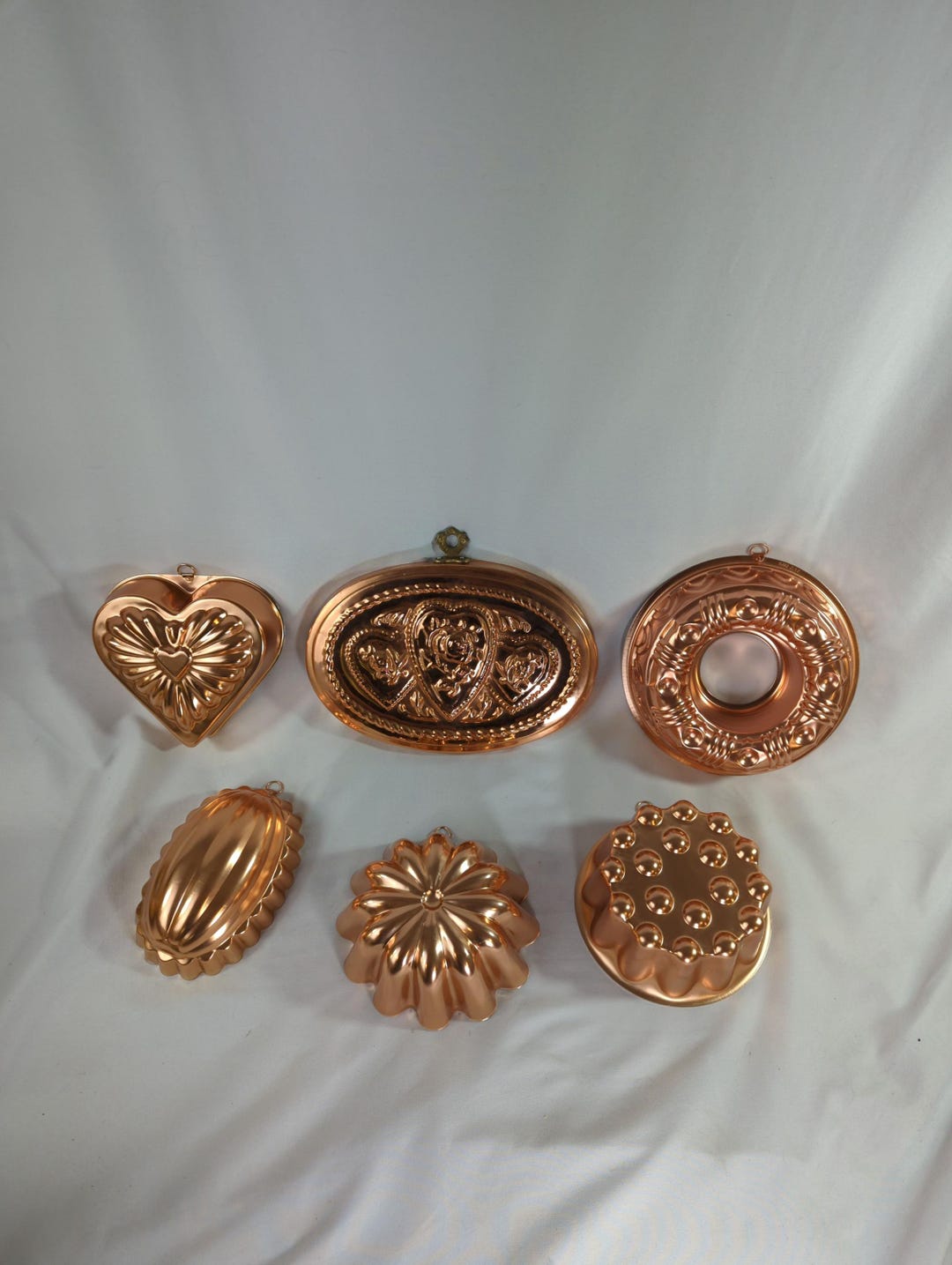 Vintage Copper Molds Hanging Kitchen Wall Decor Jello Pudding Molds - Etsy