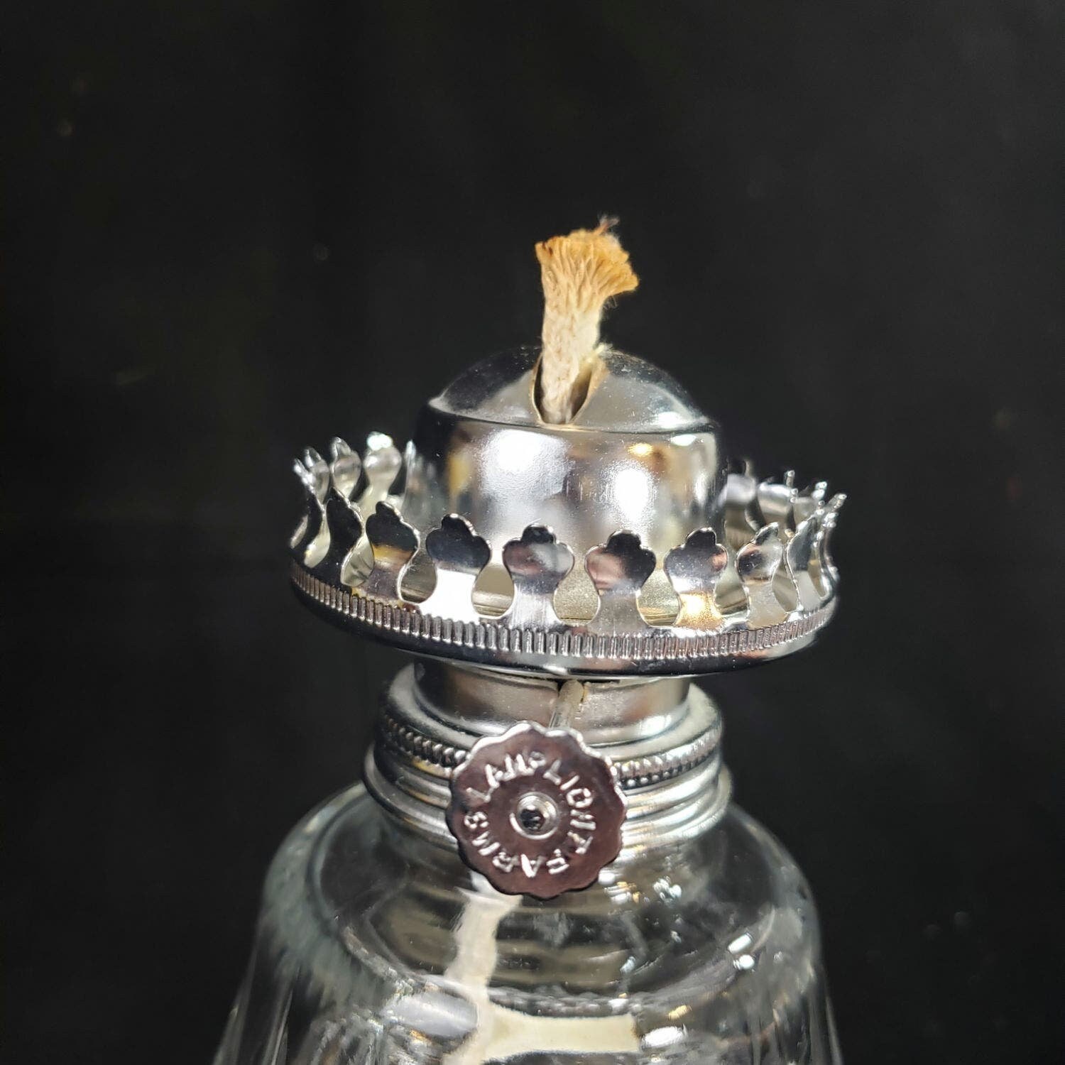 Vintage Lamplight Farms Crystal Diamond Point Oil Lamp Made in Austria ...