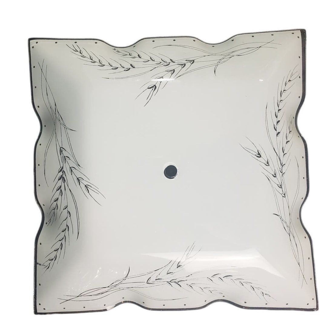 Vintage Square Glass Ceiling Light Shade Frosted Etched Wheat 12 - Etsy