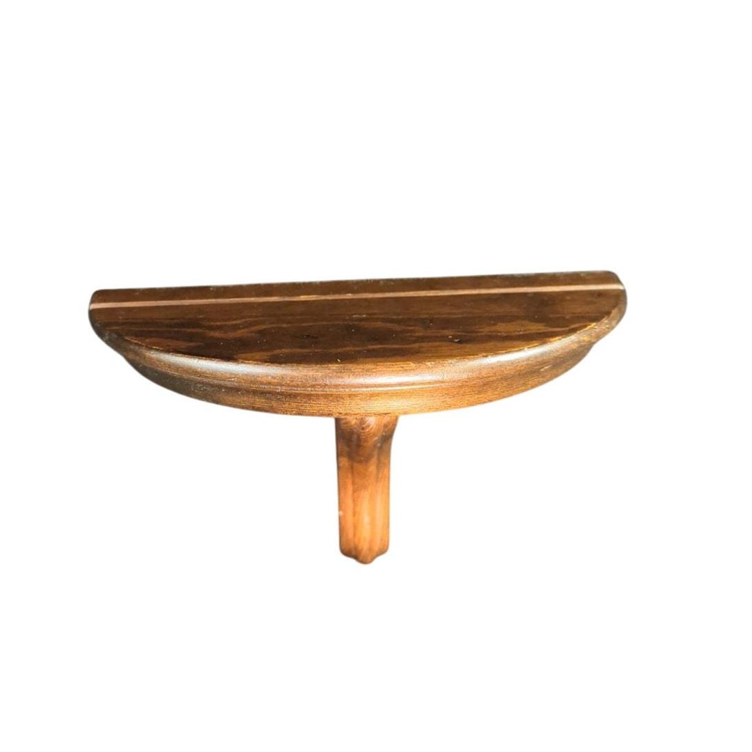 Vintage Wood Half Moon Shelf With Plate Groove Corbel 9" - Etsy