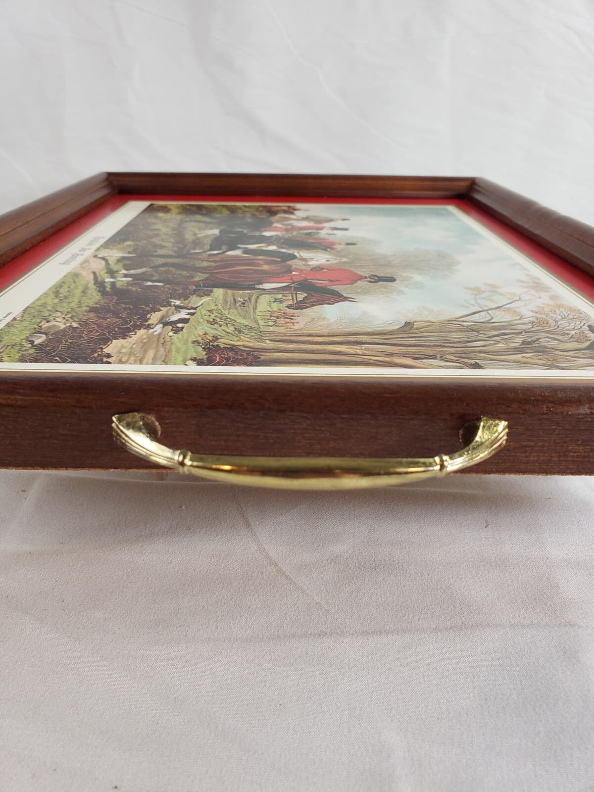 Vintage Pimpernel Butler Serving Tray English Fox Hunting Wood Brass ...