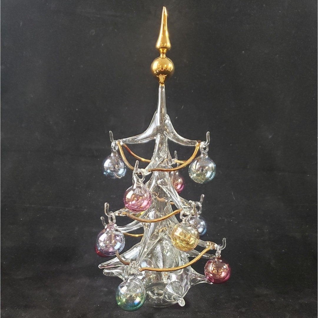 Parise Vetro Italy Hand Blown Art Glass Christmas Tree Gold Garland ...