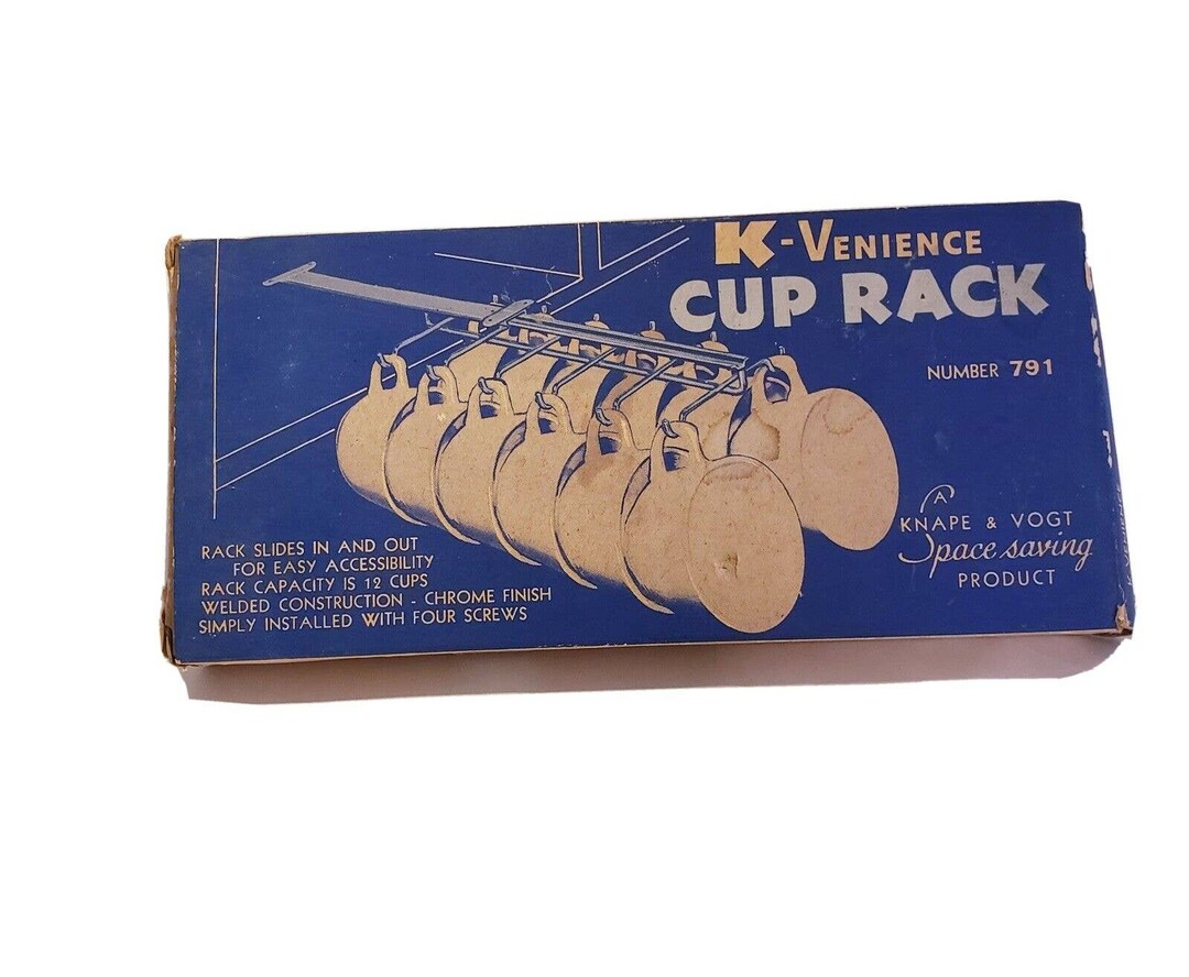 Vintage Sliding Cup Rack Chrome 12 Cup Knape & Vogt K-venience - Etsy