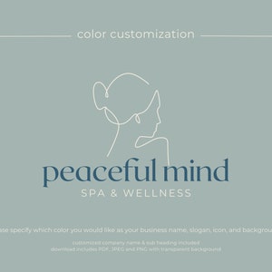 Minimal Woman Outline Feminine Logo | Pre-made Branding | Hair Logo ...