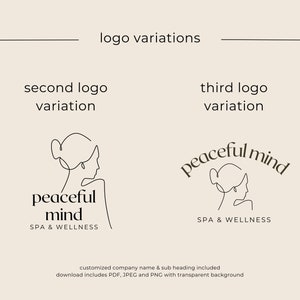 Minimal Woman Outline Feminine Logo | Pre-made Branding | Hair Logo ...