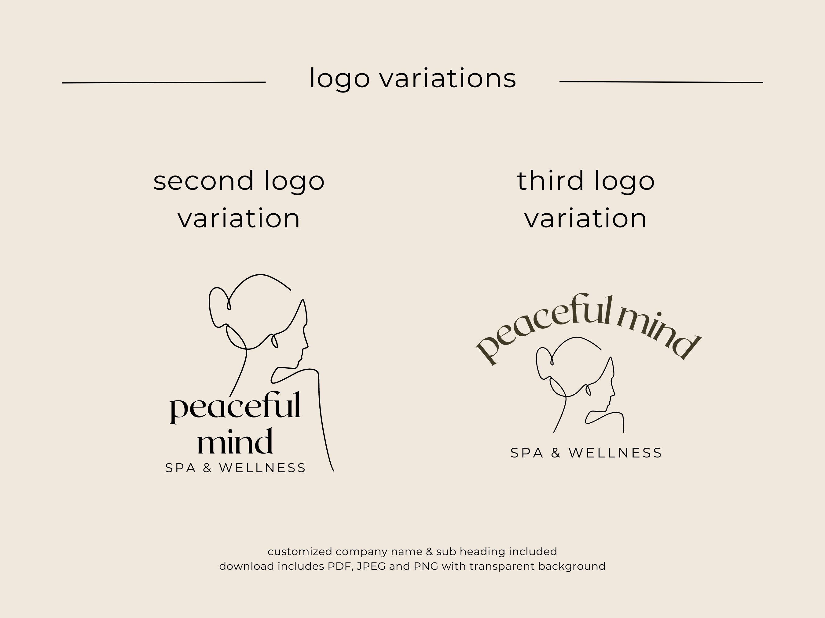 Minimal Woman Outline Feminine Logo Pre-made Branding Hair Logo - Etsy