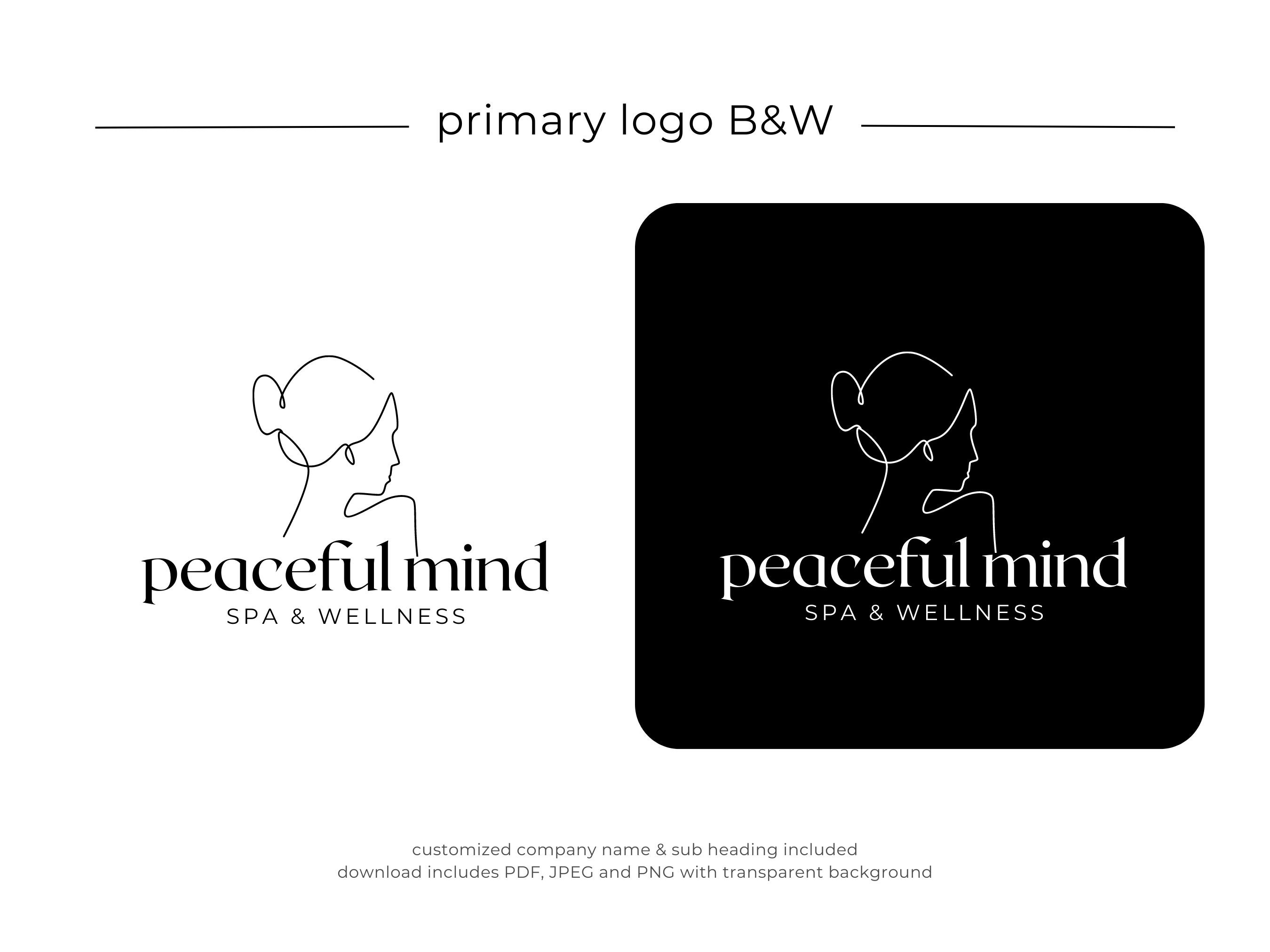 Minimal Woman Outline Feminine Logo Pre-made Branding Hair Logo - Etsy