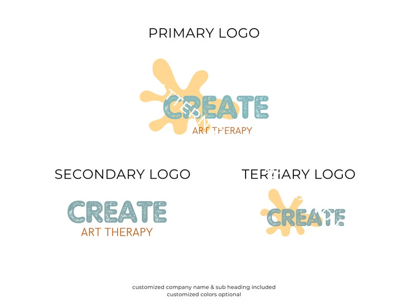 Premade Art Therapy Logo, Paint Splatter Brand, Small Business Logo ...