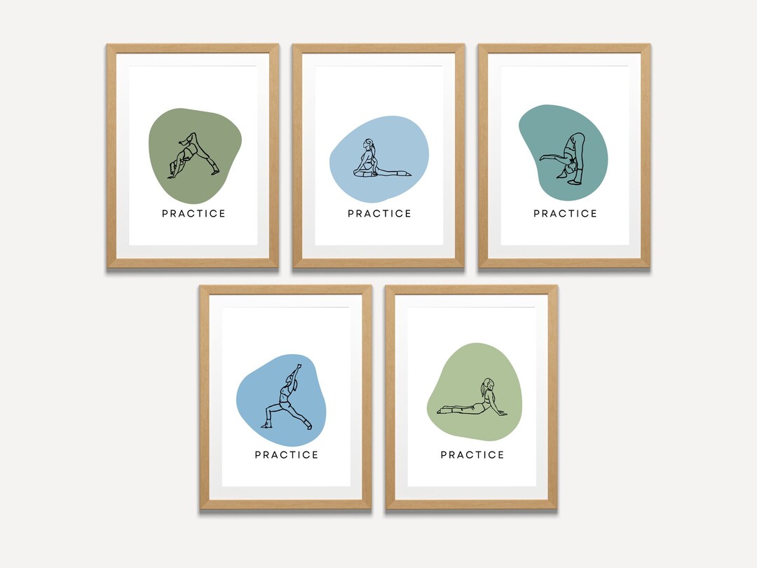 Yoga Practice Printable Gallery Wall Art 5 Poster Instant Downloads ...