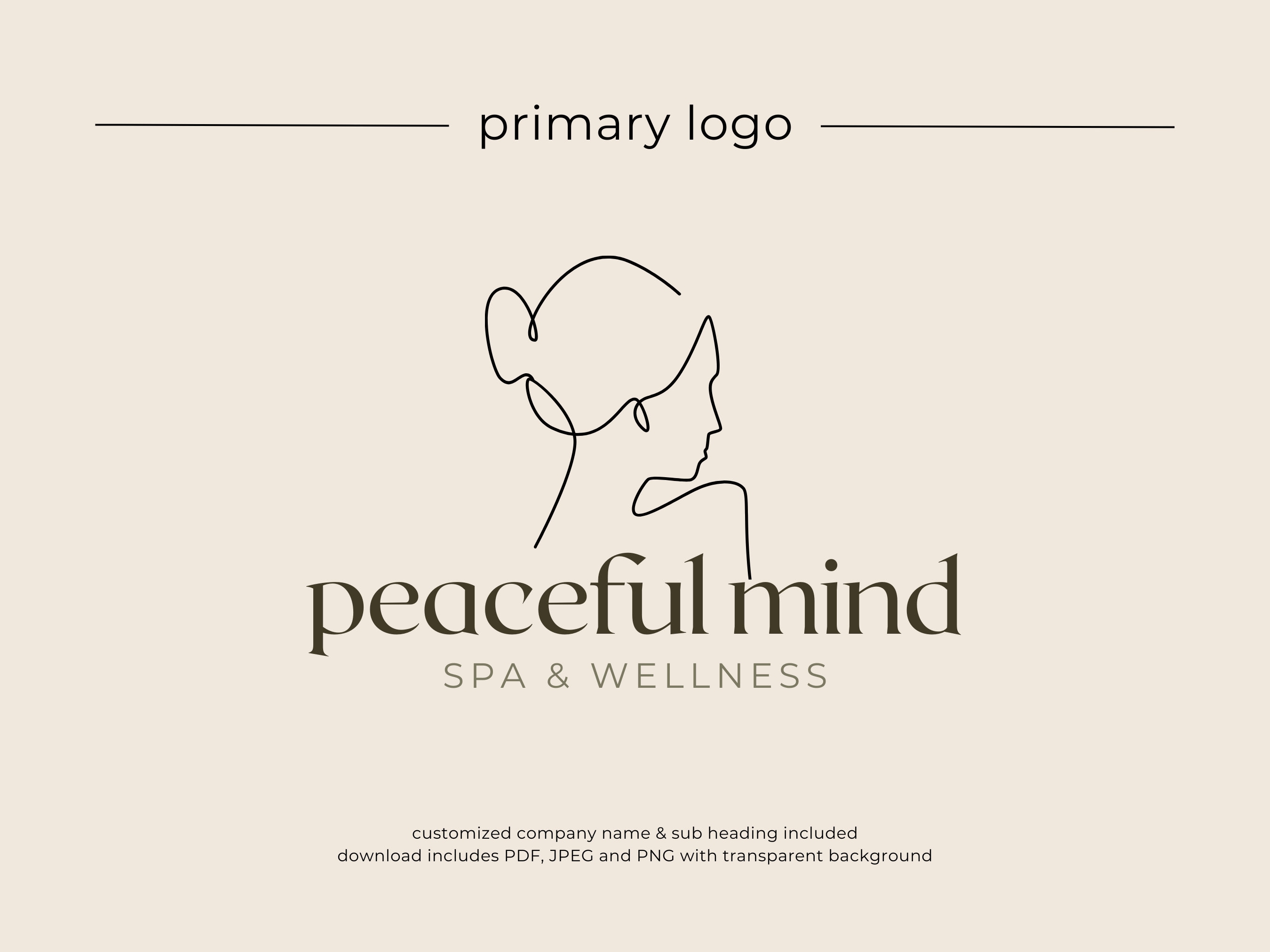 Minimal Woman Outline Feminine Logo Pre-made Branding Hair Logo - Etsy