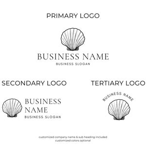 Premade Seashell Logo, Semi-custom Minimalist Logo, Coastal Logo, Sea ...