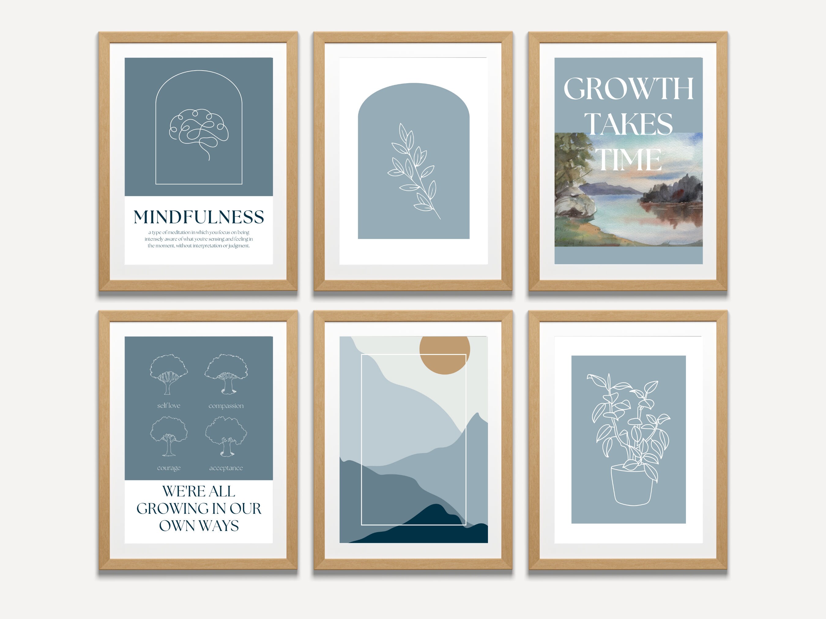 Mindfulness Printable Gallery Wall | 6 Poster Instant Download ...