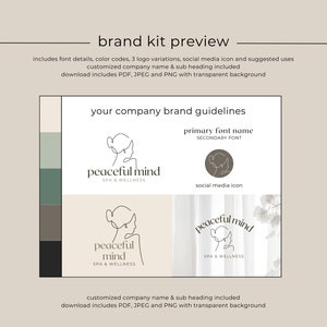 Minimal Woman Outline Feminine Logo | Pre-made Branding | Hair Logo ...