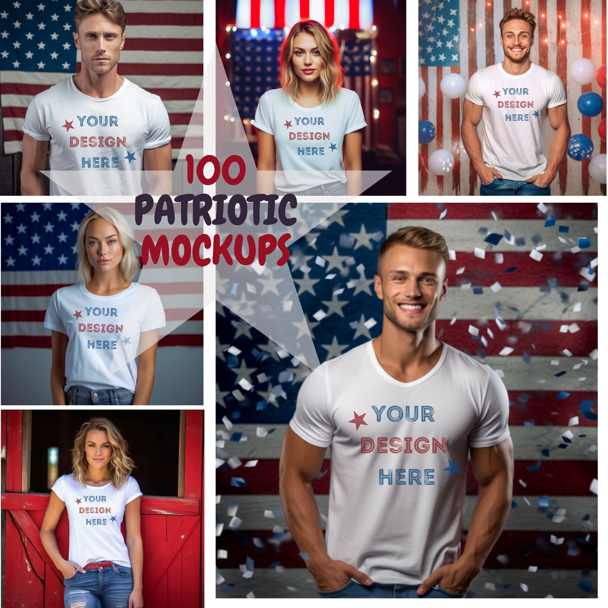100 Patriotic Shirt Mockup Bundle Independence Day Fourth of - Etsy