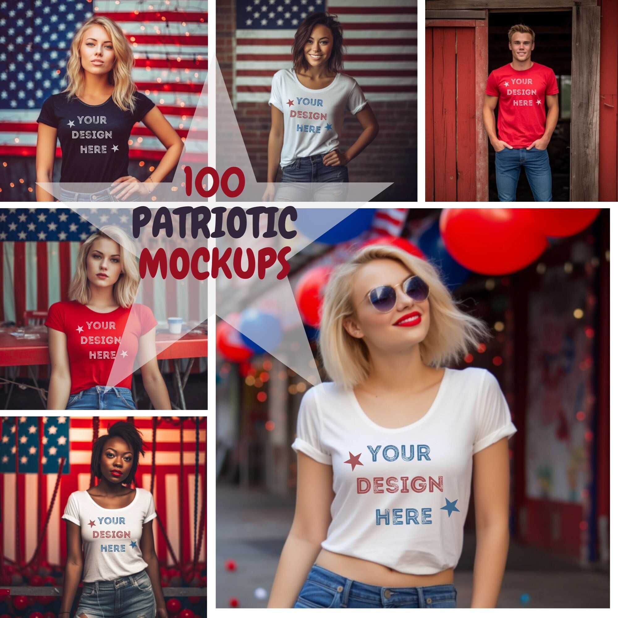 100 Patriotic Shirt Mockup Bundle Independence Day Fourth of - Etsy