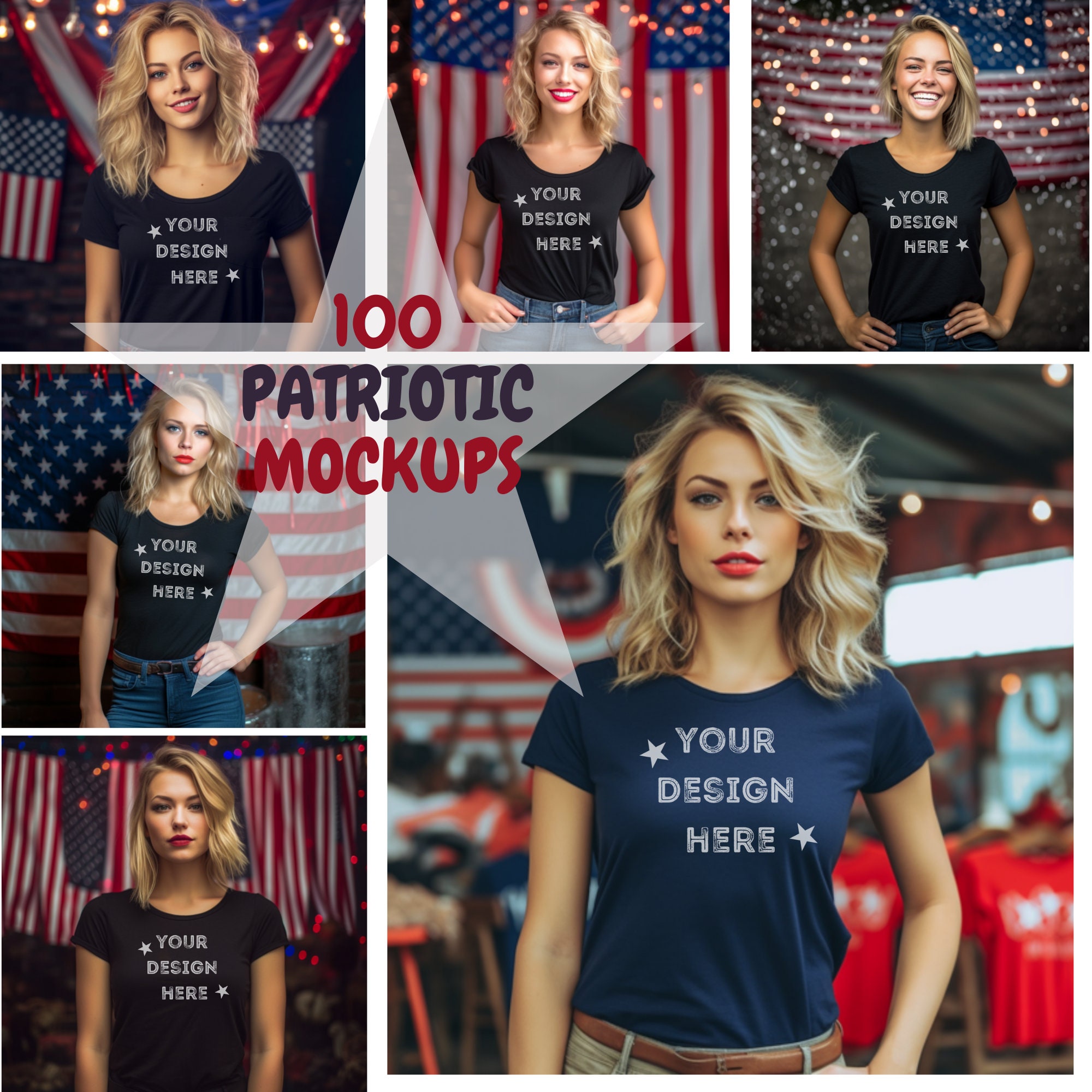 100 Patriotic Shirt Mockup Bundle Independence Day Fourth of - Etsy