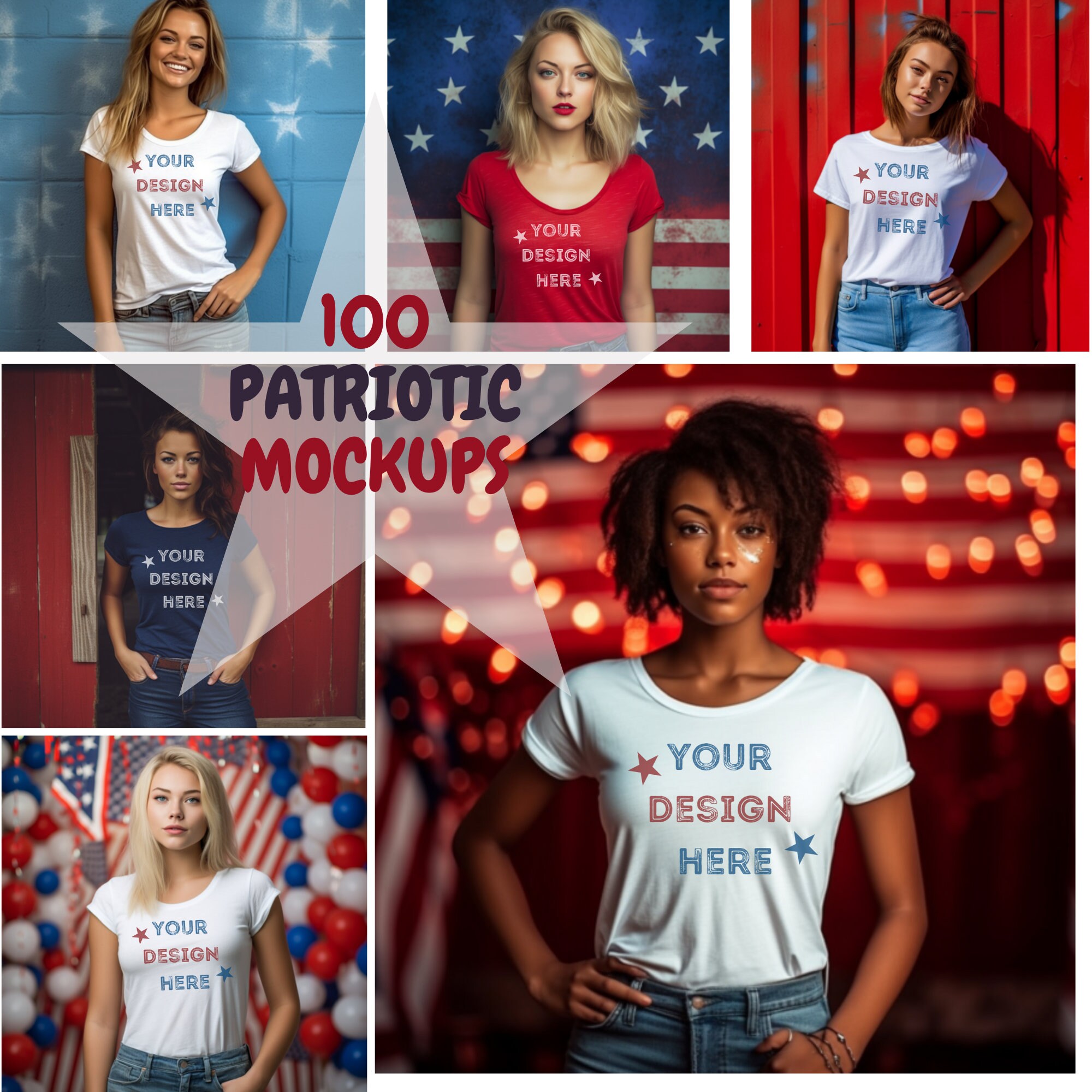 100 Patriotic Shirt Mockup Bundle Independence Day Fourth of - Etsy