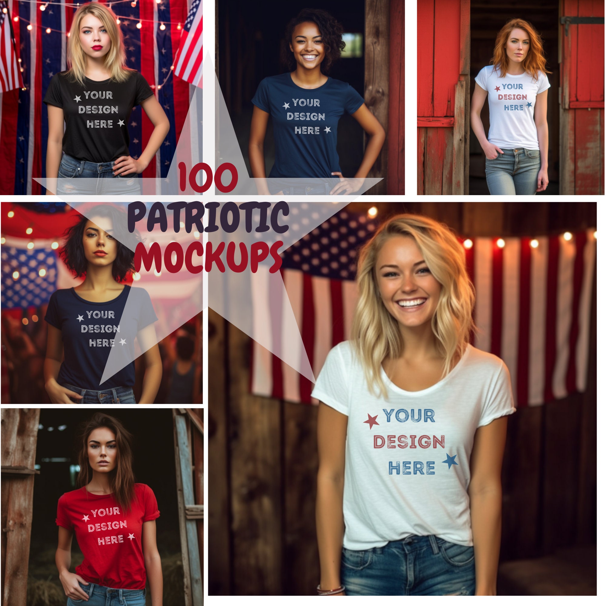 100 Patriotic Shirt Mockup Bundle Independence Day Fourth of - Etsy